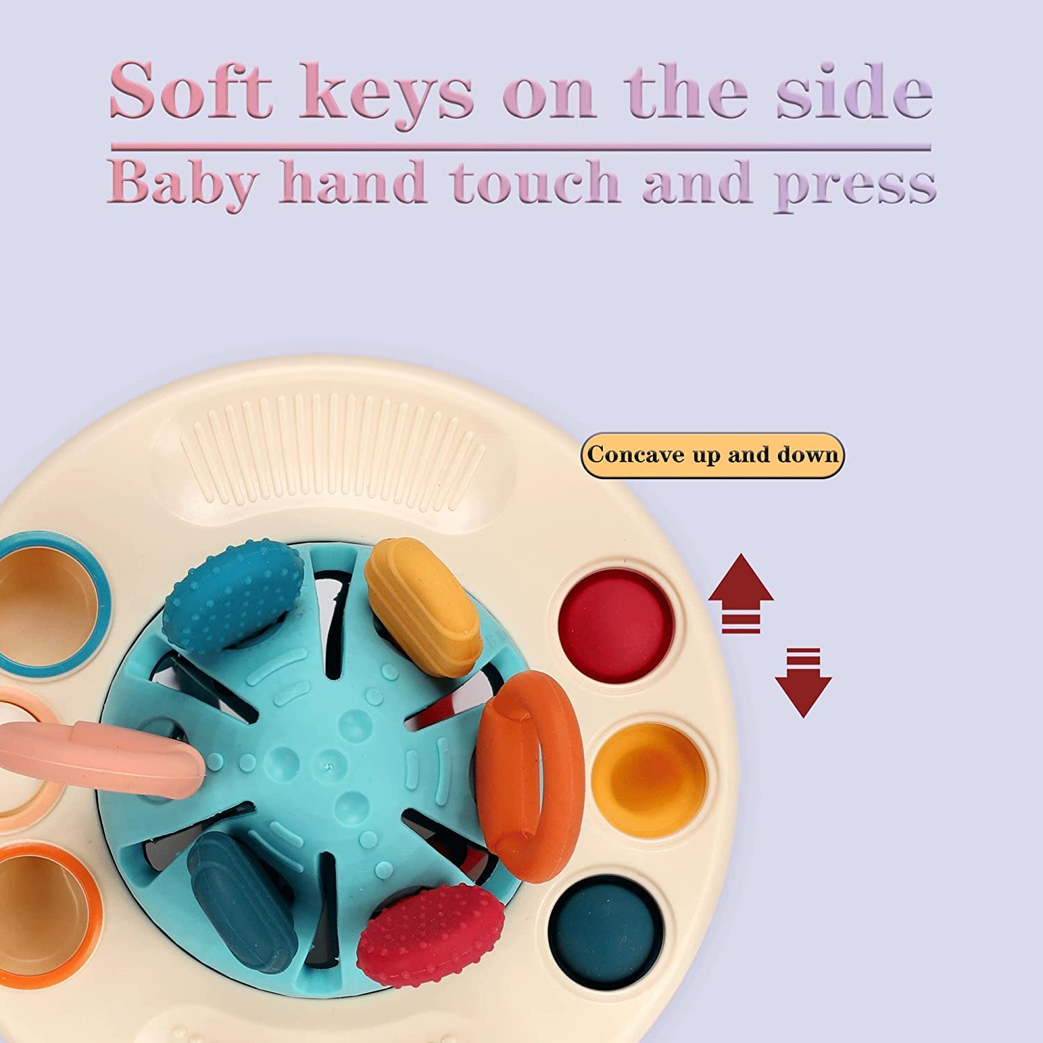 DDUBSUT Montessori Baby Toys 6 to 12 Months, UFO Silicone Pull String Interactive Toys, Travel Toys for Teething Toddlers, Exercise The Baby's Finger Fine Motor