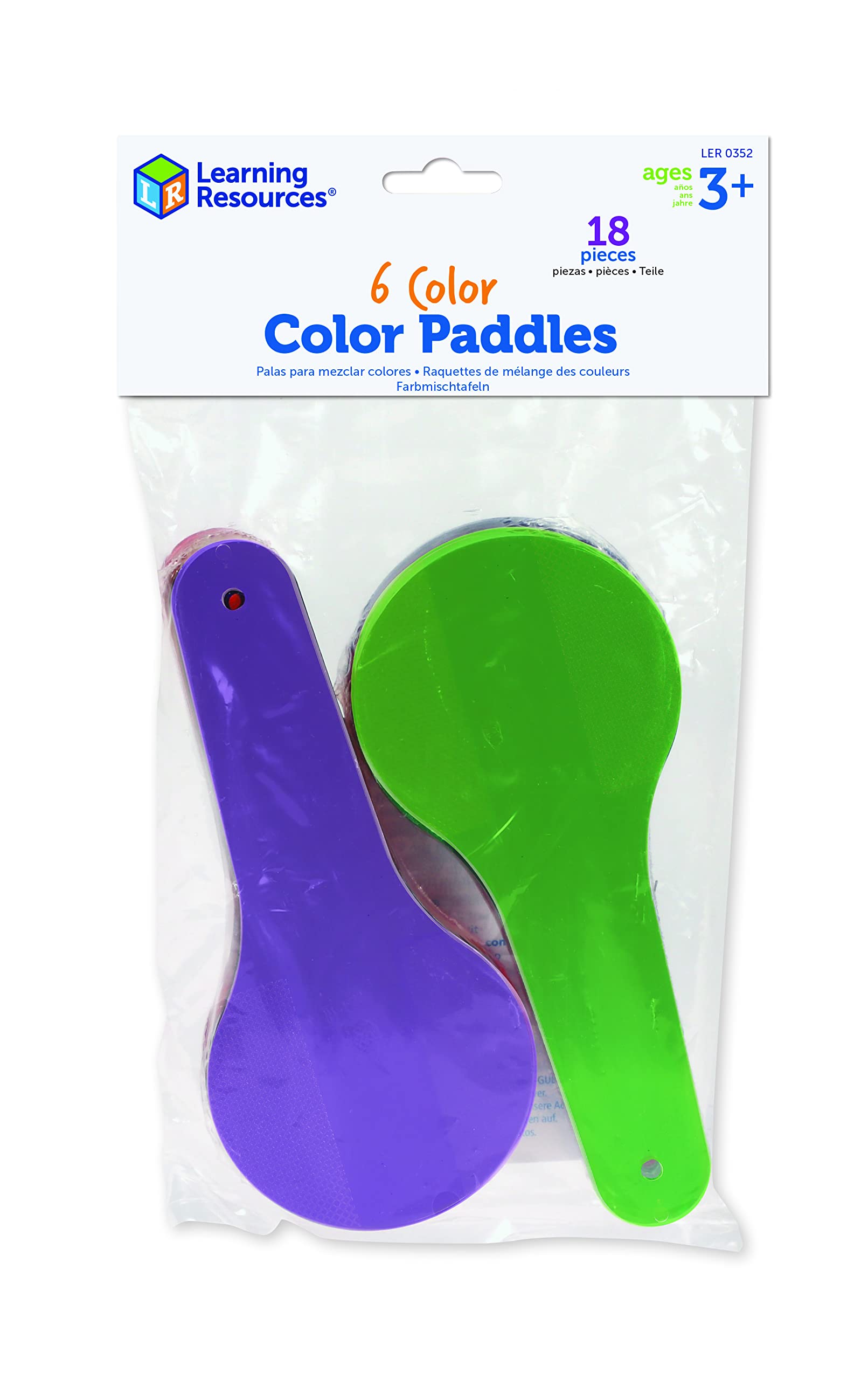 Learning Resources Color Paddles - Set of 18 Paddles, Grades PreK/Ages 3+ Preschool Science for Kids, Classroom Supplies,Back to School Supplies,Teacher Supplies