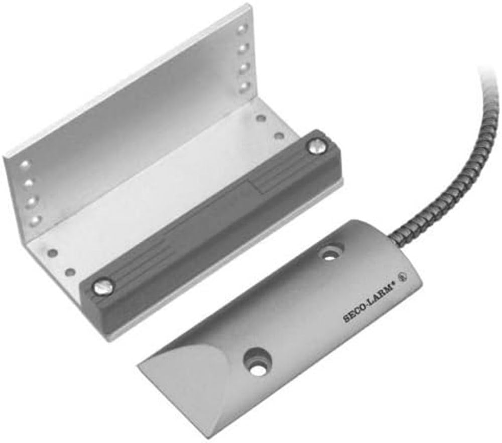 Seco-Larm SM-226L-3Q Overhead Door Magnetic Contact, 2.75-inch Gap, Open/Closed Loop Circuits (3 Wires), 24" Armored Wire Leads, Weatherproof