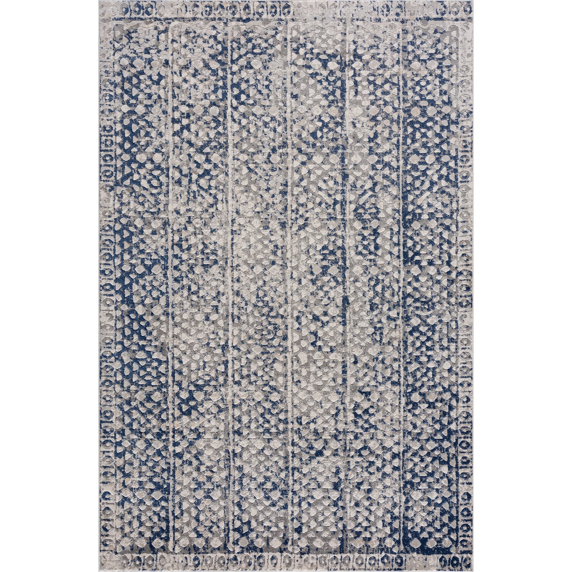 Bloom Rugs Troya Gray/Blue 8x10 Rug - Modern Abstract Area Rug for Living Room, Bedroom, Dining Room, and Kitchen - Exact size: 7'5" x 10'