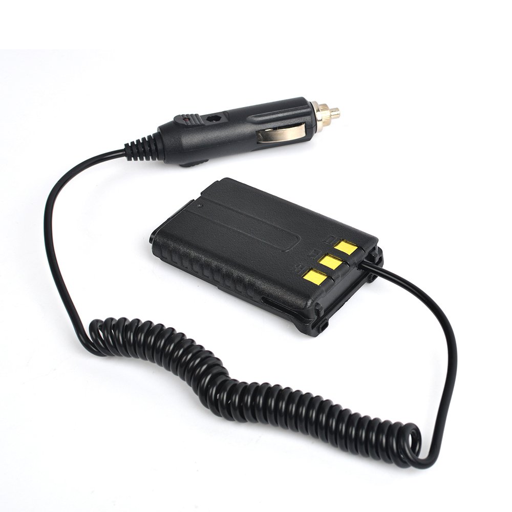 Battery Eliminator Car Charger for Baofeng Transceiver Ham Radio UV-5R UV-5R+ UV-5RA UV-5RA+ UV-5RB UV-5RC UV-5RD UV-5RE UV-5RE Plus Walkie Talkie
