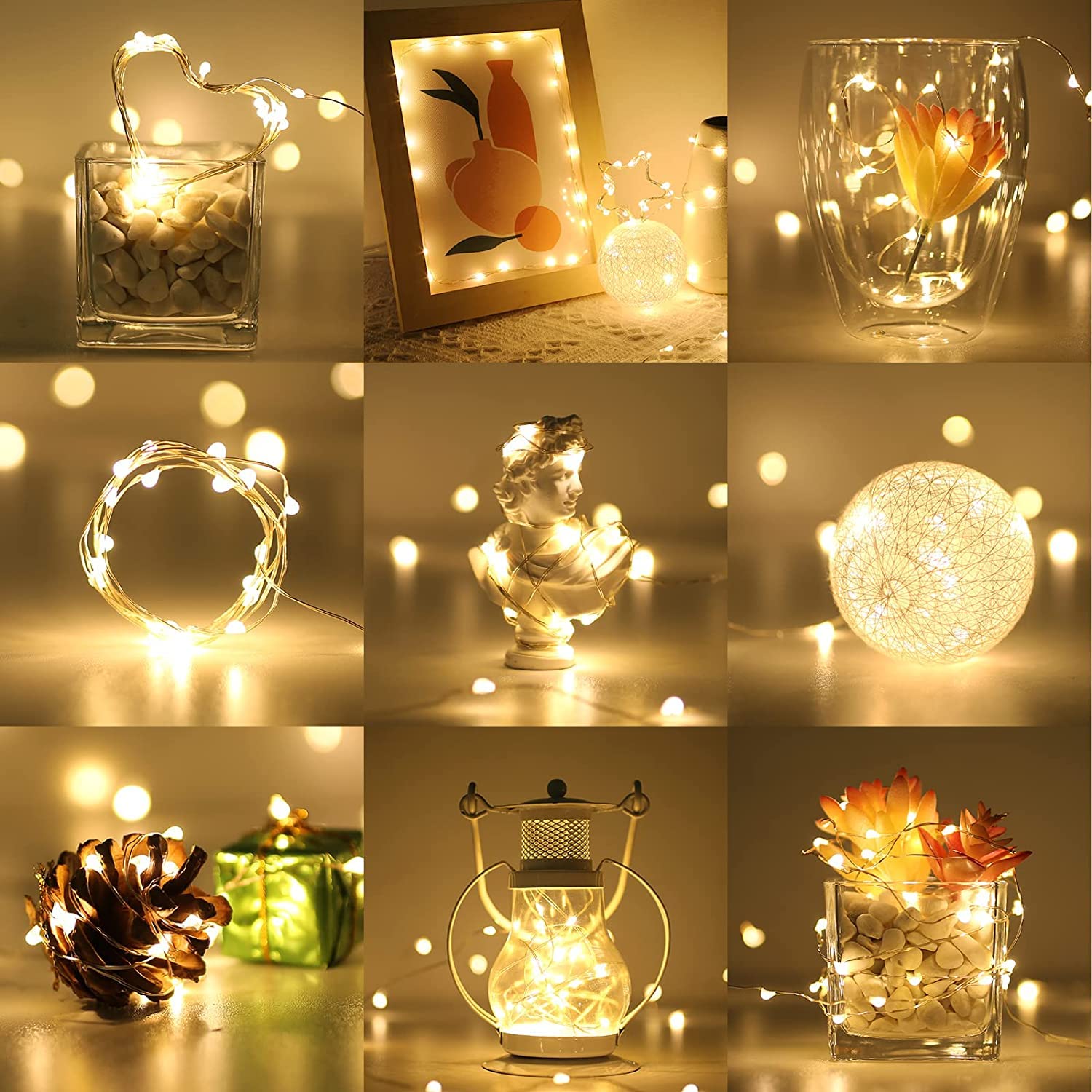 Battery Fairy Lights Led String Lights with Timer 20LED Battery Operated String Lights Copper Wire Light for Indoor Outdoor Lighting Bedroom Wedding Decor Party Christmas Tree Decoration