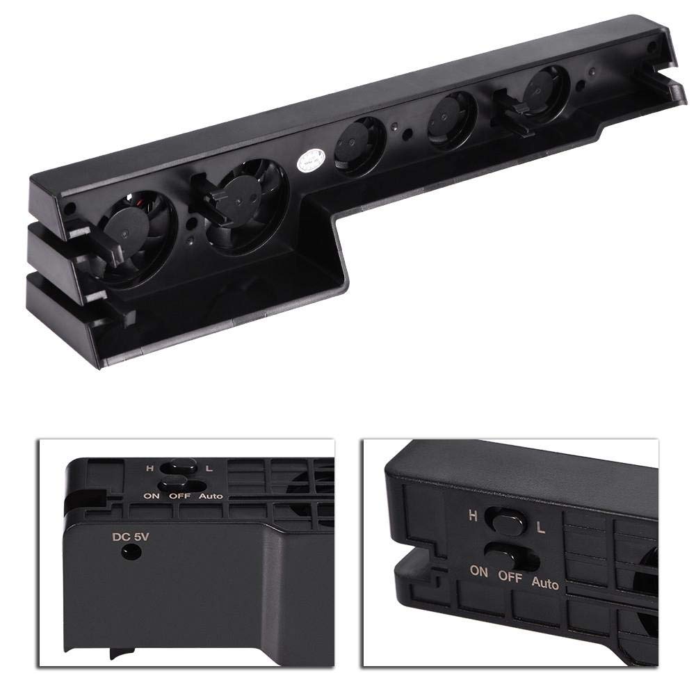 M ugast Cooling Fan for PS4 Pro, USB External Cooler 5 Fan Turbo Temperature Control Cooling Fans for Sony Gaming Console