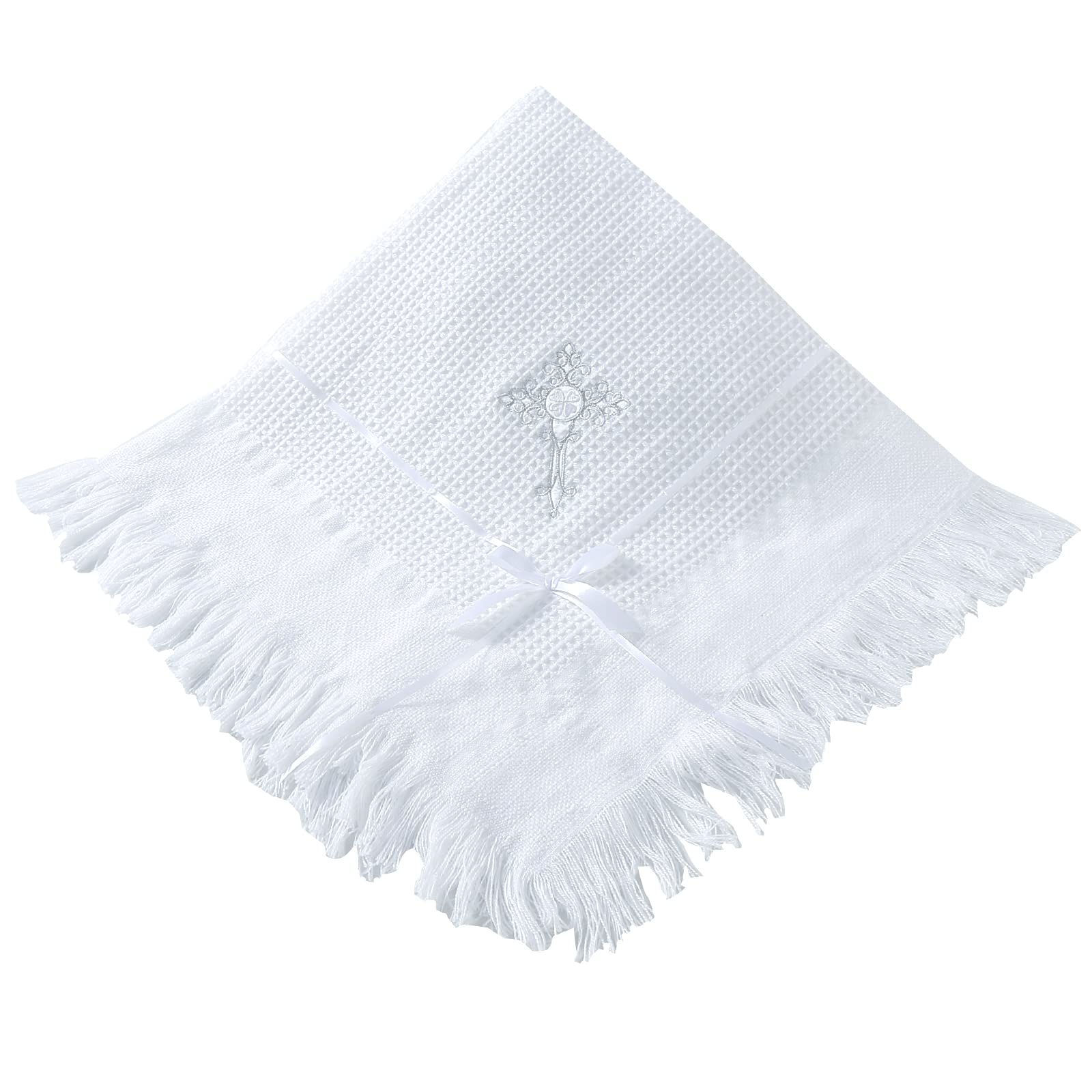 Booulfi Baby Blanket Baby Swaddle Blanket Infant Receiving Blanket Knitted Baby Summer Autumn Blanket Baby Boy Girl Gift with Embroidered Cross