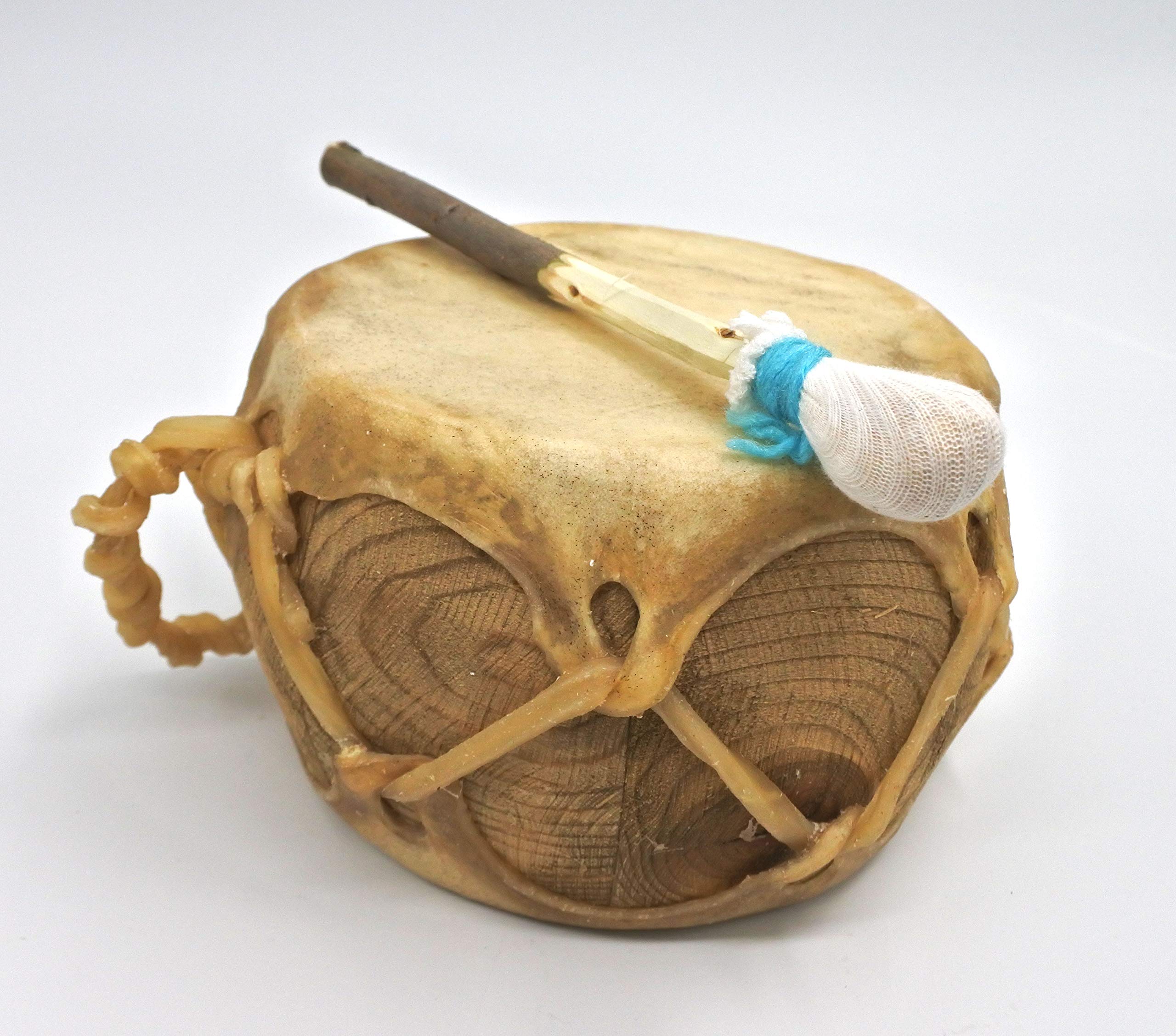 Native American Drum Cochiti Pueblo Handmade Stretched Rawhide 6" D x 3 1/4" T