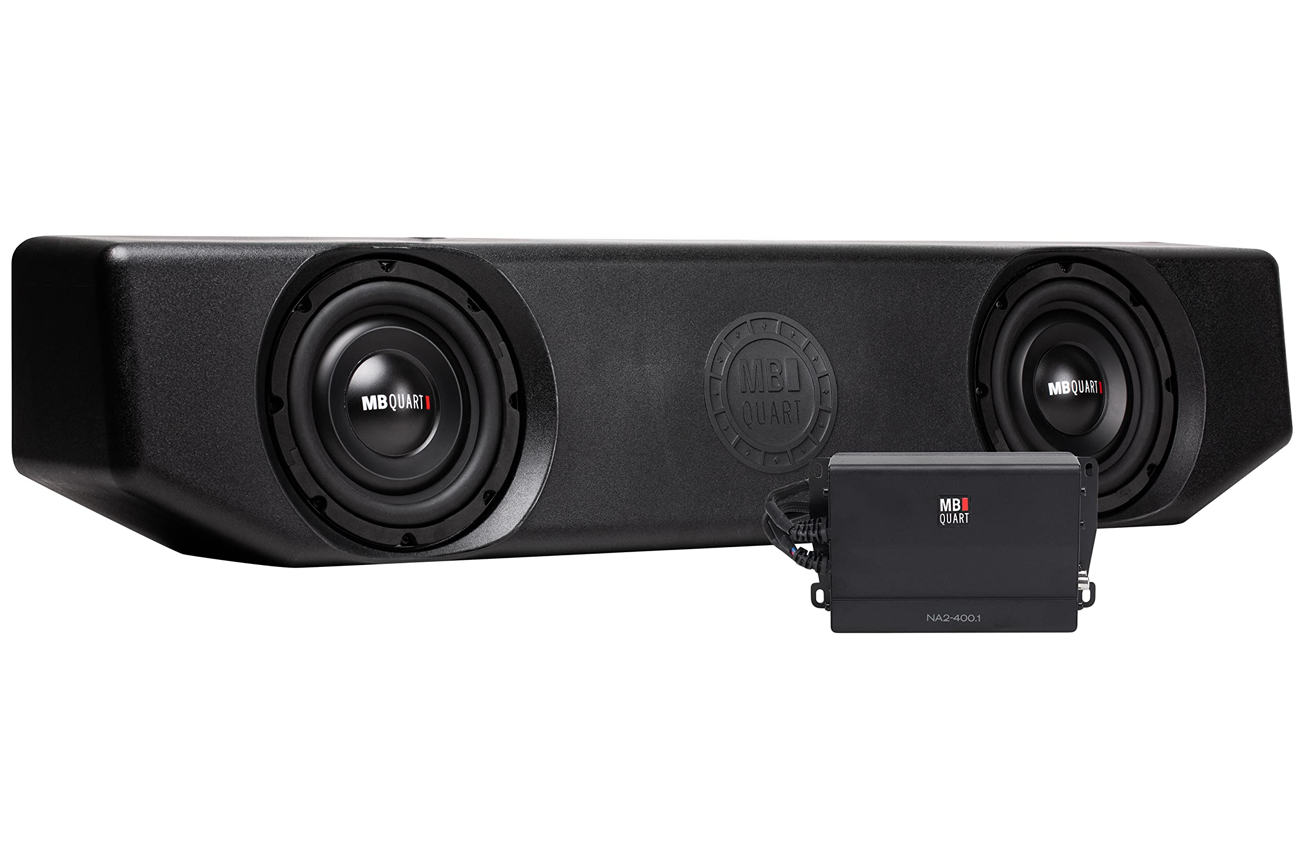 MB Quart MBQJT-SUBA-1 Jeep Gladiator (JT) 2020+ Models - 400W Underseat Subwoofer System - Dual 8" Subs, Class-D Amp, Custom-Fit, Easy Install