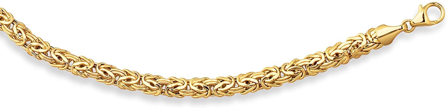 MCS Jewelry 14K Yellow Gold Byzantine Bracelet 6mm (Length: 7.25")