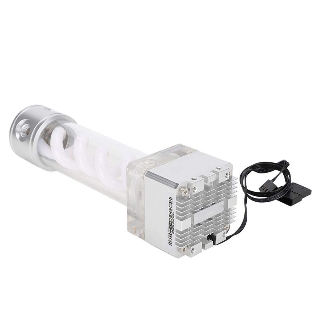 Bewinner1 PC Pump Reservoir Combo, Water Cooling Pump Tank with 4 Meters Head Computer Accessories Support PWM Speed Control for Water Cooling Systems 800L / H Flowing Rate(Silver)