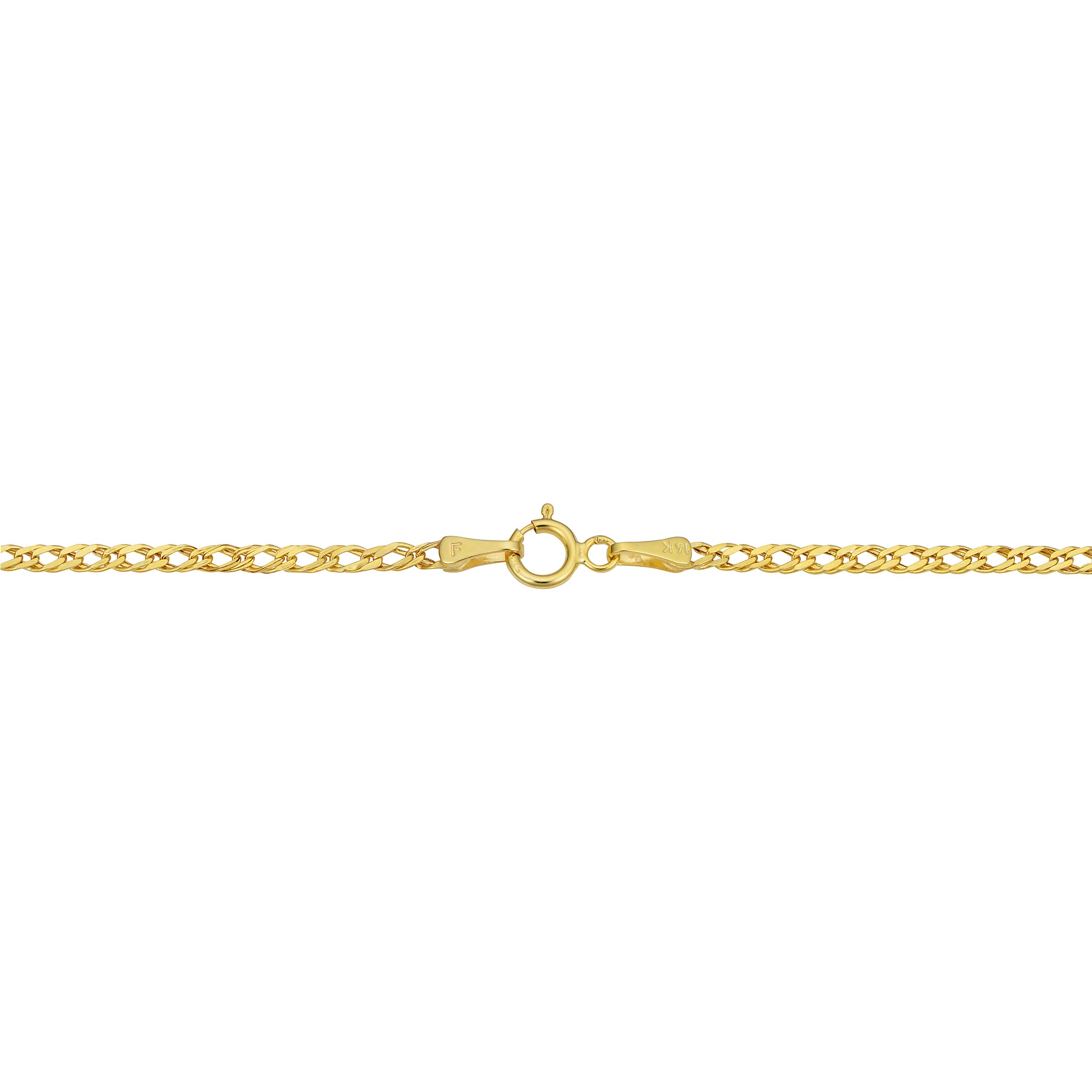 Kooljewelry 14k Yellow Gold Diamond Weave Chain Necklace (2 mm, 18 inch)