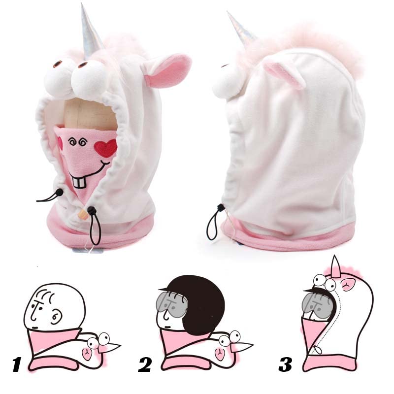Bear Ski Balaclava Cute Animal Snowboard Face Warmer Winter Sports Hat Kawaii Snowboard Gear