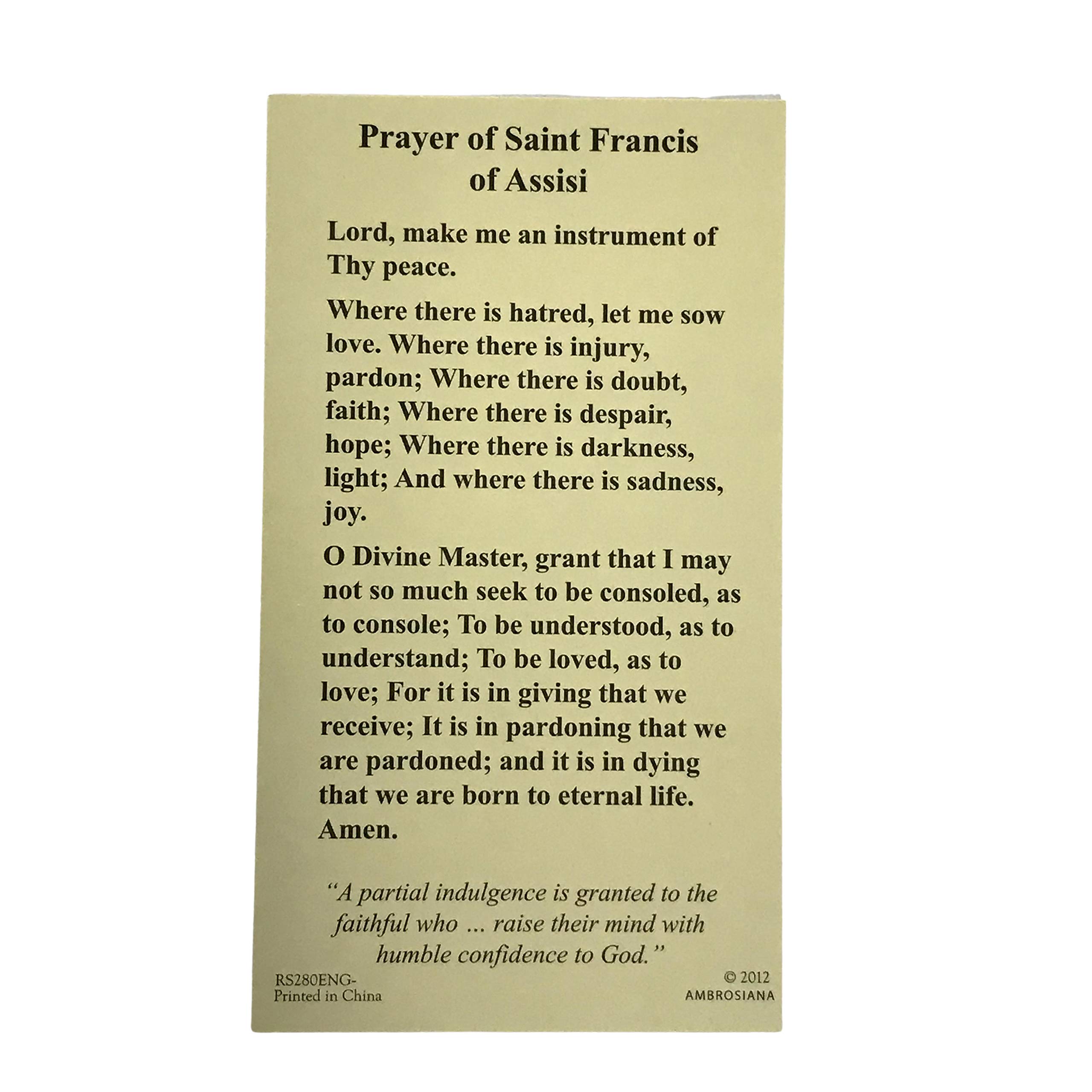 H HOLLY LINES St. Francis Prayer Cards Catholic Saint Francis of Assisi Holy Cards Set of Ten