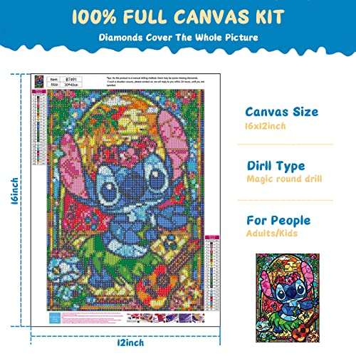 Suzoesty 5D Diamond Painting Kits for Adults Kids, DIY Full Drill Diamond Painting, Rhinestone Diamond Art Kits for Beginner Great Gift Home Wall Decor (12โx16โ)