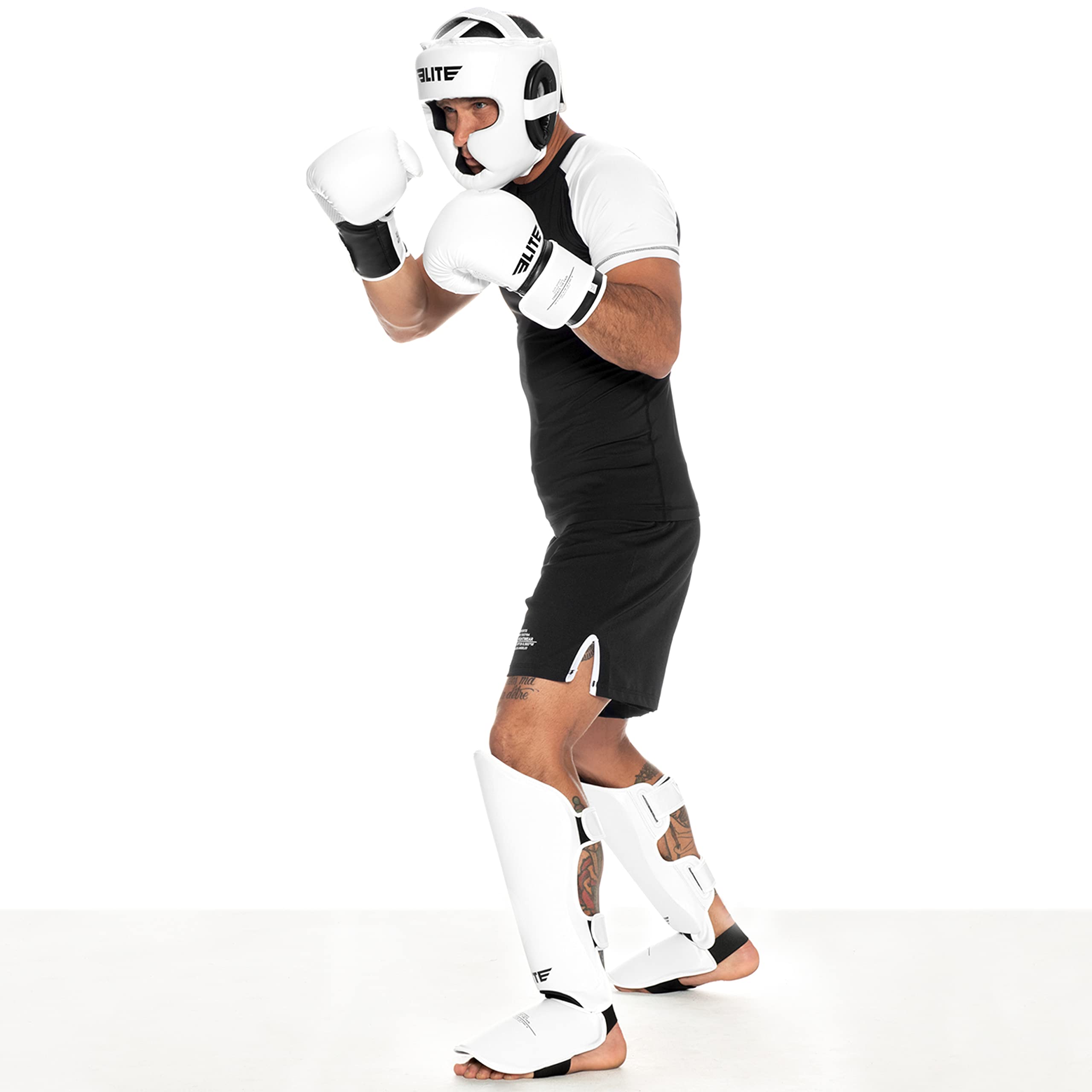 Best Boxing & Kick Boxing Gloves for Men and Women, Training & Sparring Gloves for Pro Fighters, Complimentary Hand Wraps and Mesh Bag (16, Black on White)