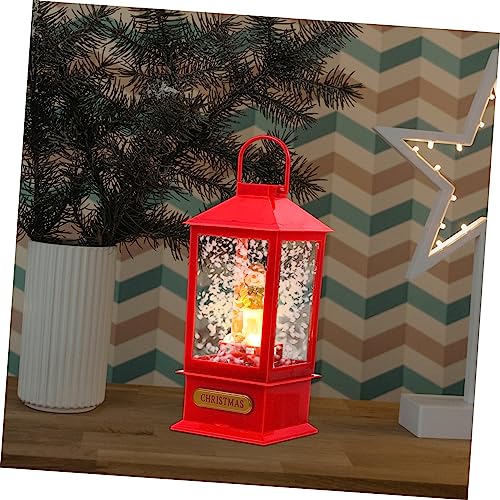 DOITOOL 1Pc Christmas Light Up Ornament Music Decor Tabletop Decor Desk top Decor PVC Lighted Snow Globe Lantern Snow Globe Water Lantern Christmas Night Light lamp Christmas Lamp Supplies