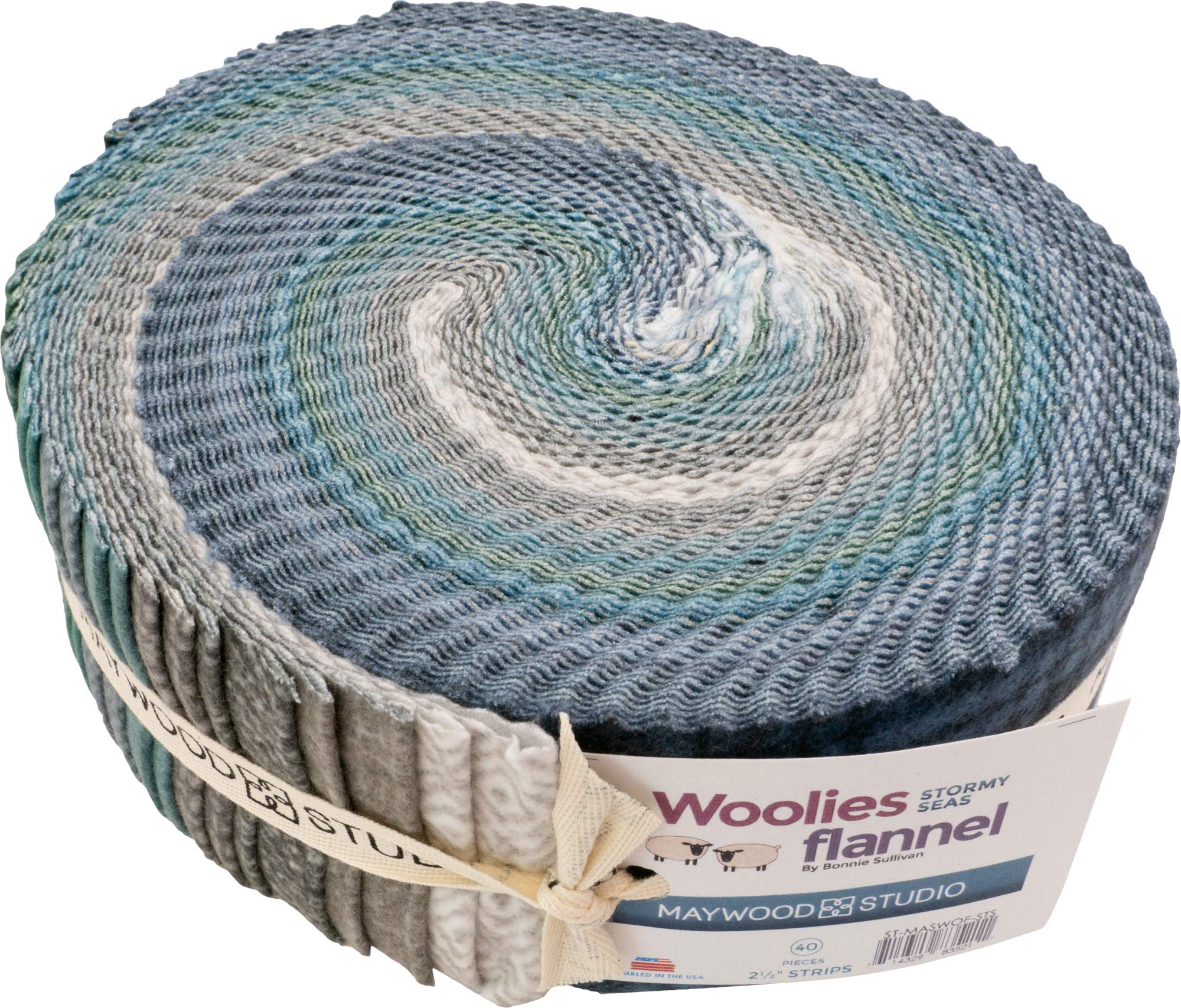 Bonnie Sullivan Woolies Flannel Stormy Seas Strips 40 2.5-inch Strips Jelly Roll Maywood Studio
