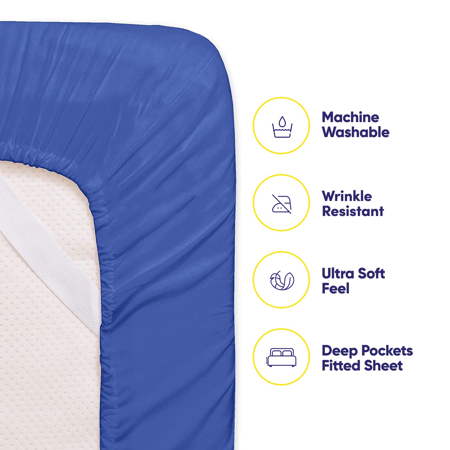 Sweet Home Collection 6Piece 1500 Threadcount Egyptian Quality Deep Pocket Bed Sheet Set - 2 Extra Pillow Cases, Great Value - Queen, Royal Blue