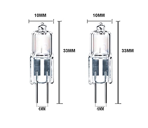ShuoHui G4 Halogen Bulbs 10 W 24 V Dimmable Bi-Pin Base Clear Capsule Warm White Light Bulb Pack of 10