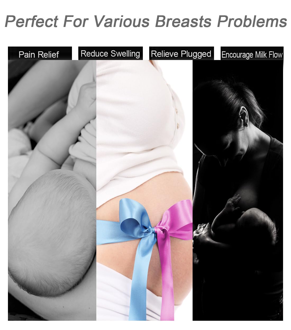 Breast Therapy Packs, Breast Ice Pack, Breast Pads for Breastfeeding, Hot and Cold Soothing Breast Gel Pad for Nursing Moms(2 Pack)