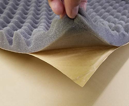 BookishBunny Self Adhesive Acoustic Foam Egg Crate Panel Studio Foam Wall Panel 39" x 78" (1.5" Gray)
