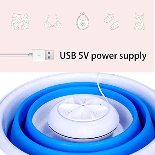 BHVXW Foldable Mini Washing Household Machine Rotating Turbines Washer USB Charging Laundry Clothes Cleaner for Home Travel (Color : Style Two)