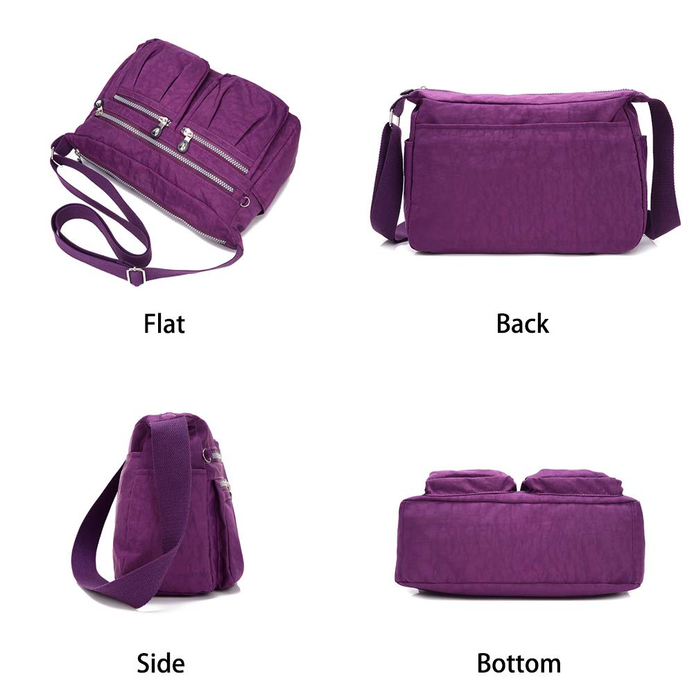 MINTEGRA Crossbody Shoulder Bag for Women, Nylon Waterproof Messenger Bag Lightweight Travel Work Bag Purse
