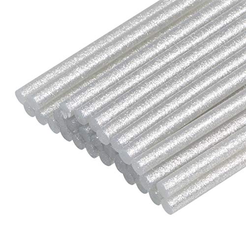 uxcell Mini Hot Glue Gun Sticks 4-inch x 0.27-inch for Glue Guns, Glitter Silver 30pcs