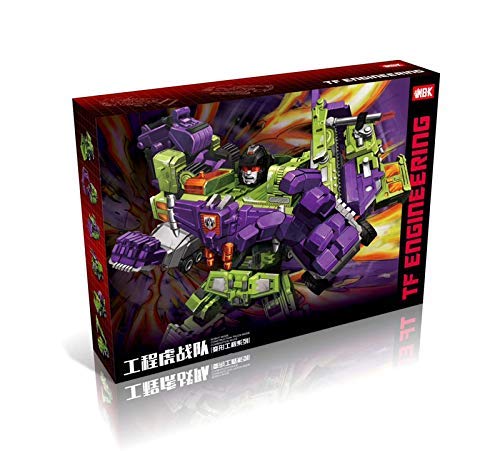 NBK Deformation Oversize Toys Robot Devastator Engineering Combiner 6 in 1 Action Figure Car Truck Model Gift for Kids Boys (Green)
