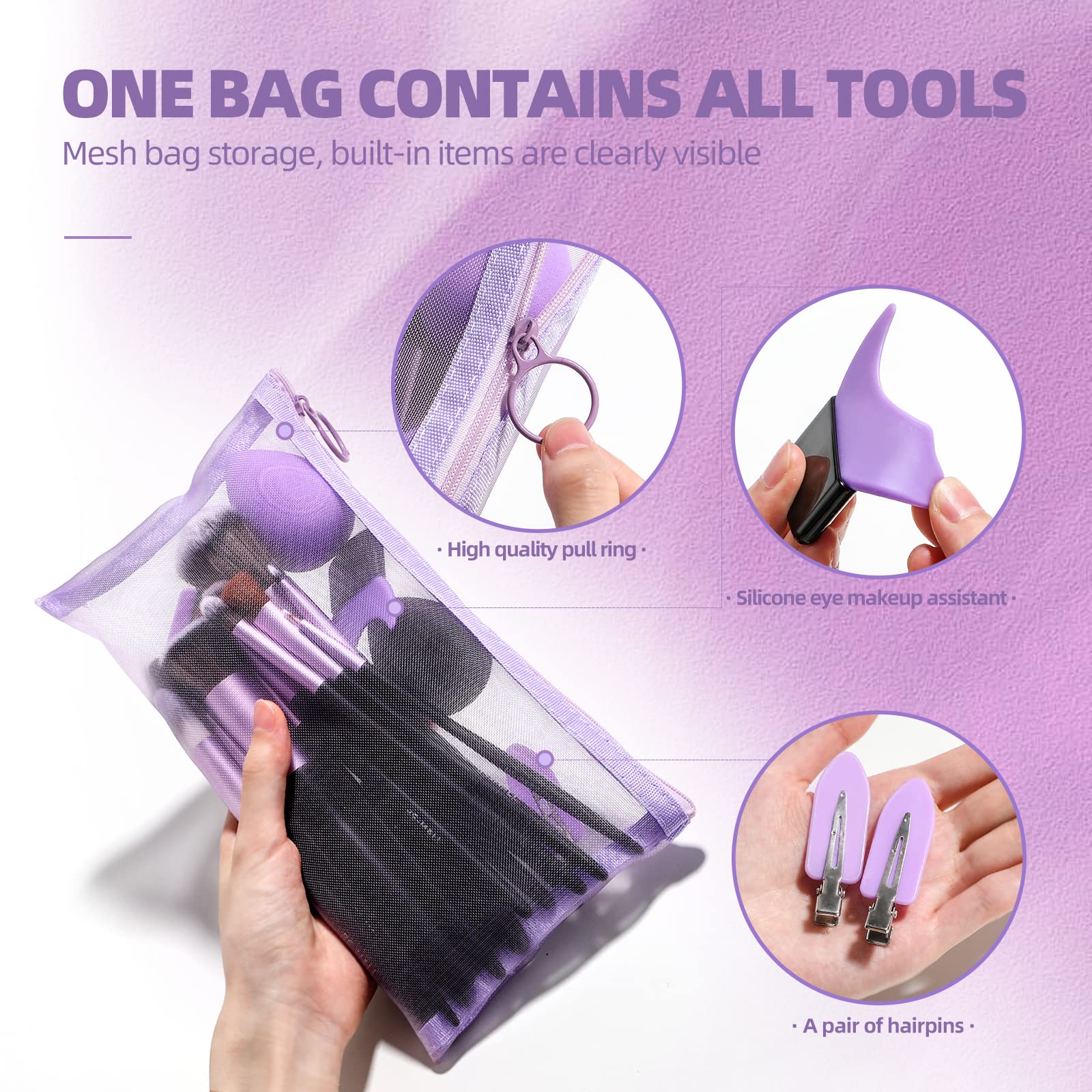 BS-MALL Makeup Brushes 21 pcs Makeup Tools Kit Premium Synthetic Powder Foundation Contour Concealers Lip Brushes with Makeup Sponge & Eyeshadow Applicator Kit