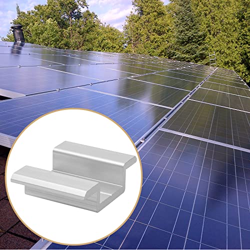 Biaungdo 6 Pcs Solar Panel Mid Clamps, Aluminum Solar Panel Brackets Roof Solar Mid Clamp Mounting Accessories Solar Mid Clamp for Solar Panel Mounting(1.06 Inch)