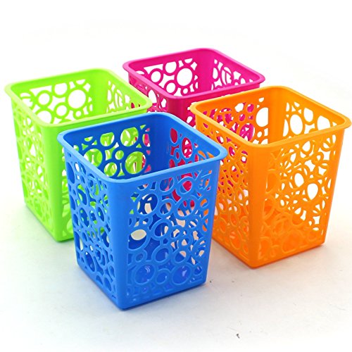 Z ZICOME Desktop Office Storage Organizer, Hollow Pen Pencil Holder Basket, Set of 4