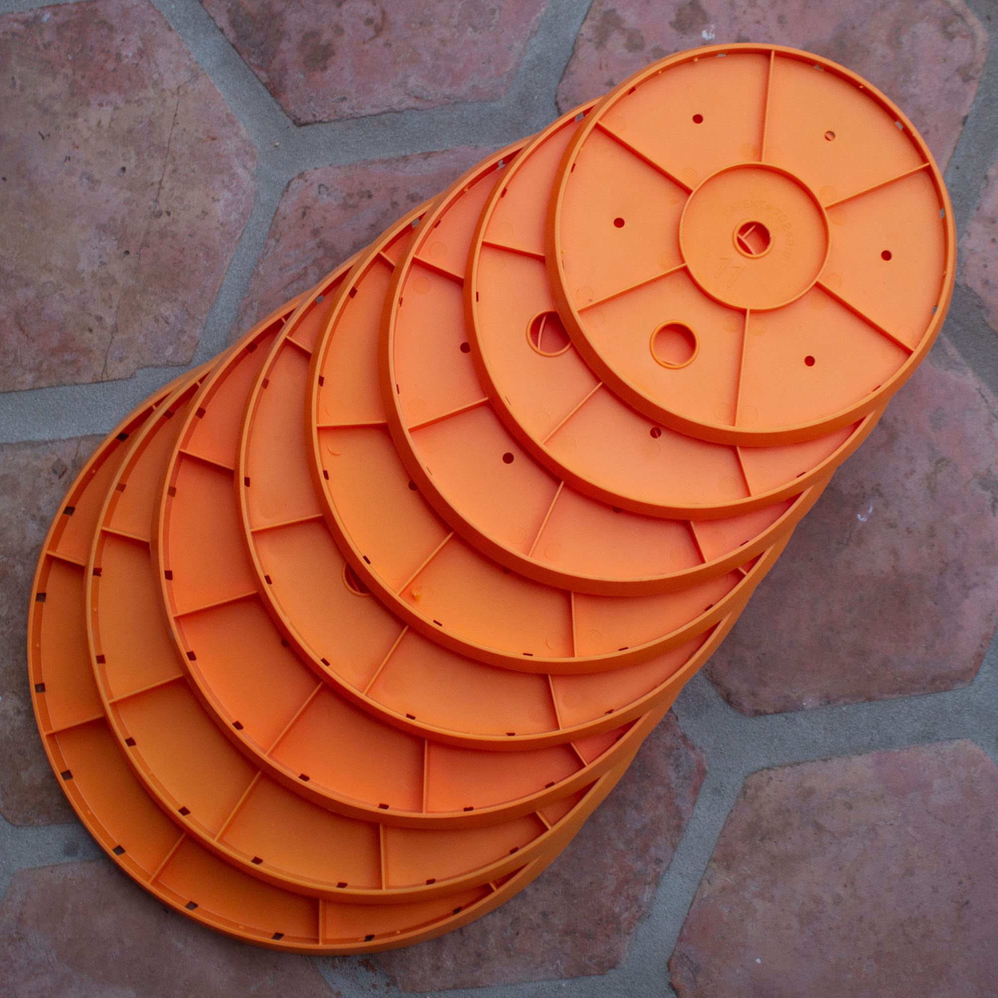 Bloem Ups-A-Daisy Round Planter Insert: 12" - Orange - Durable Resin Disk, Drainage Holes, Place Inside A Planter, Use Less Potting Soil, for Indoor & Outdoor Use, Gardening