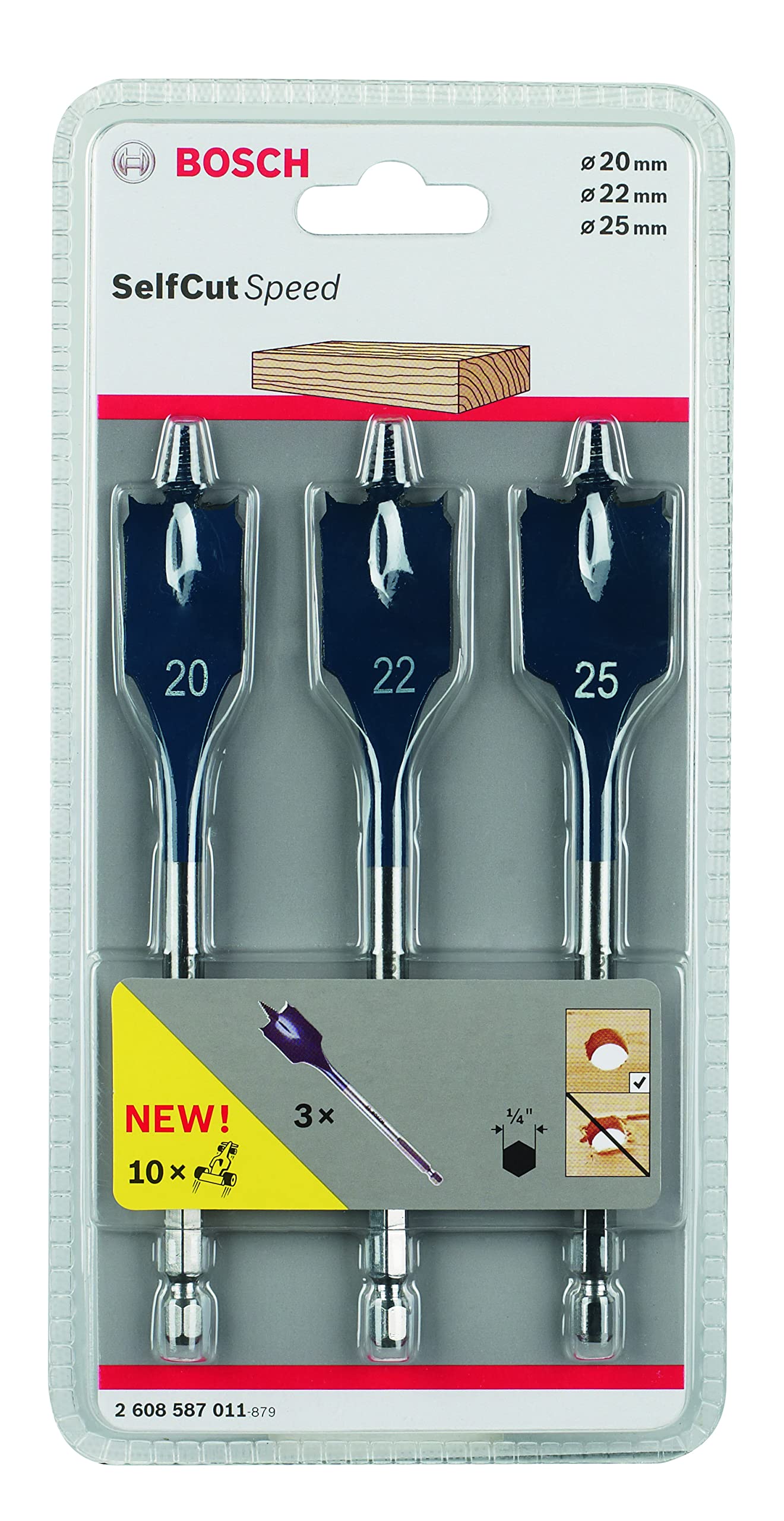 Bosch 2608587011 Spade Bit-Set "Self Cut Speed" 3 Pcs