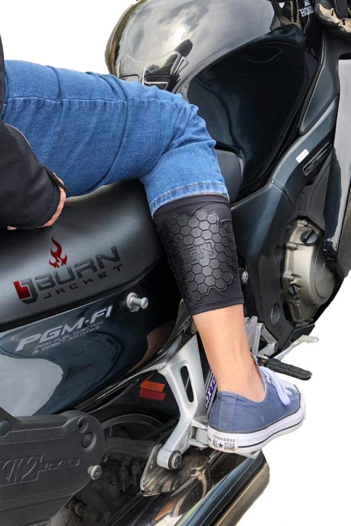 BurnJacket PRO motorcycle exhaust pipe burn protective sleeve leg guard (13.5-18 inch wide fit)