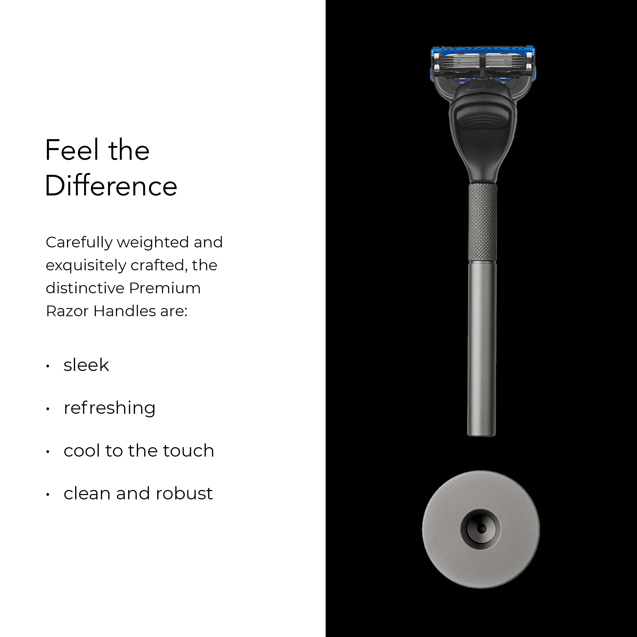 Bolin Webb Generation Razor and Stand in Graphite, Precision Engineered Aluminium Handle Fitted with 5 Blade Razor Cartridge, Luxury Shaving Set For Men