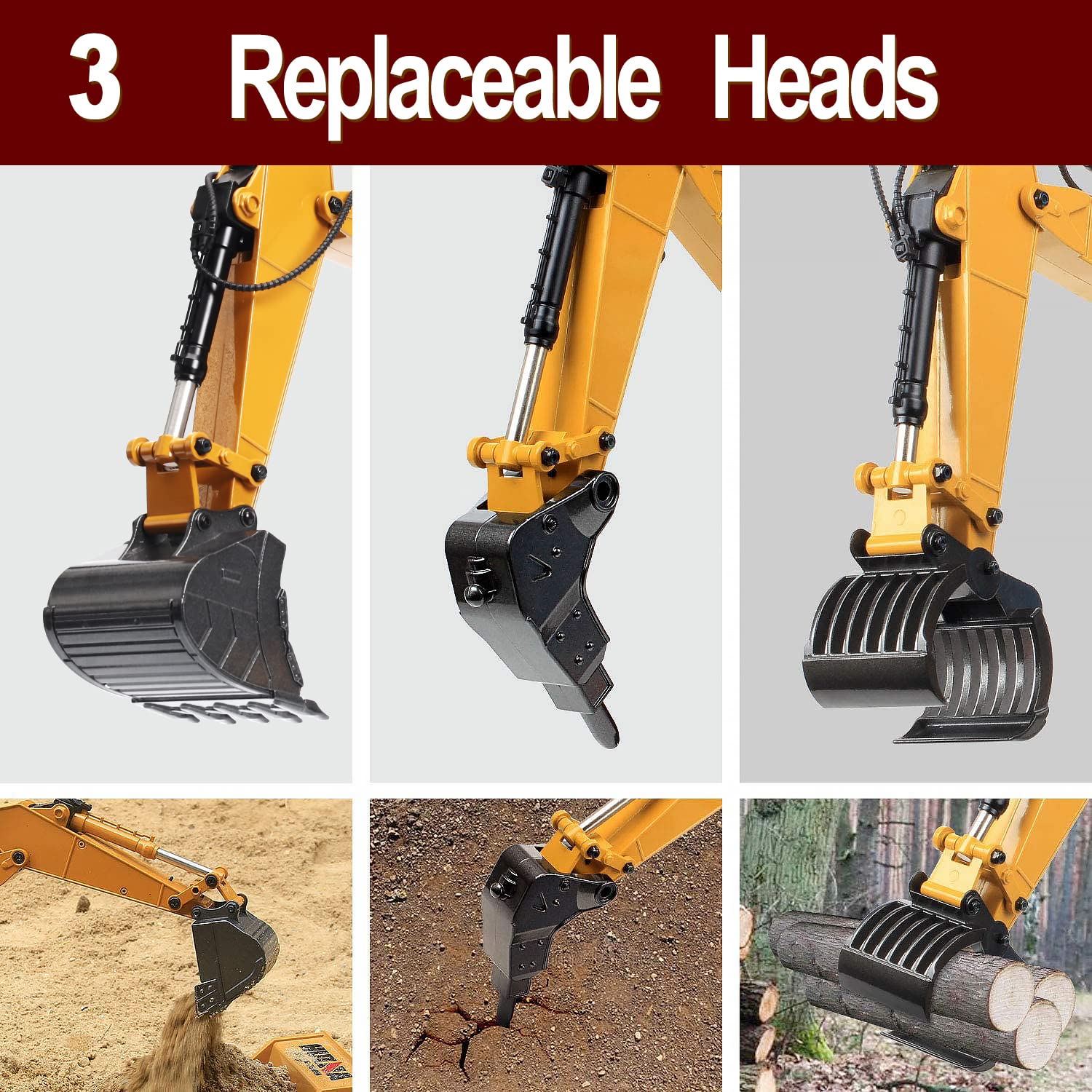 Huina RC Excavator for adults1580 Hobby Remote Control V4 Full Metal RC Excavator Adult huina 580 Construction Vehicle Professional Remote Control Tractor (Default)