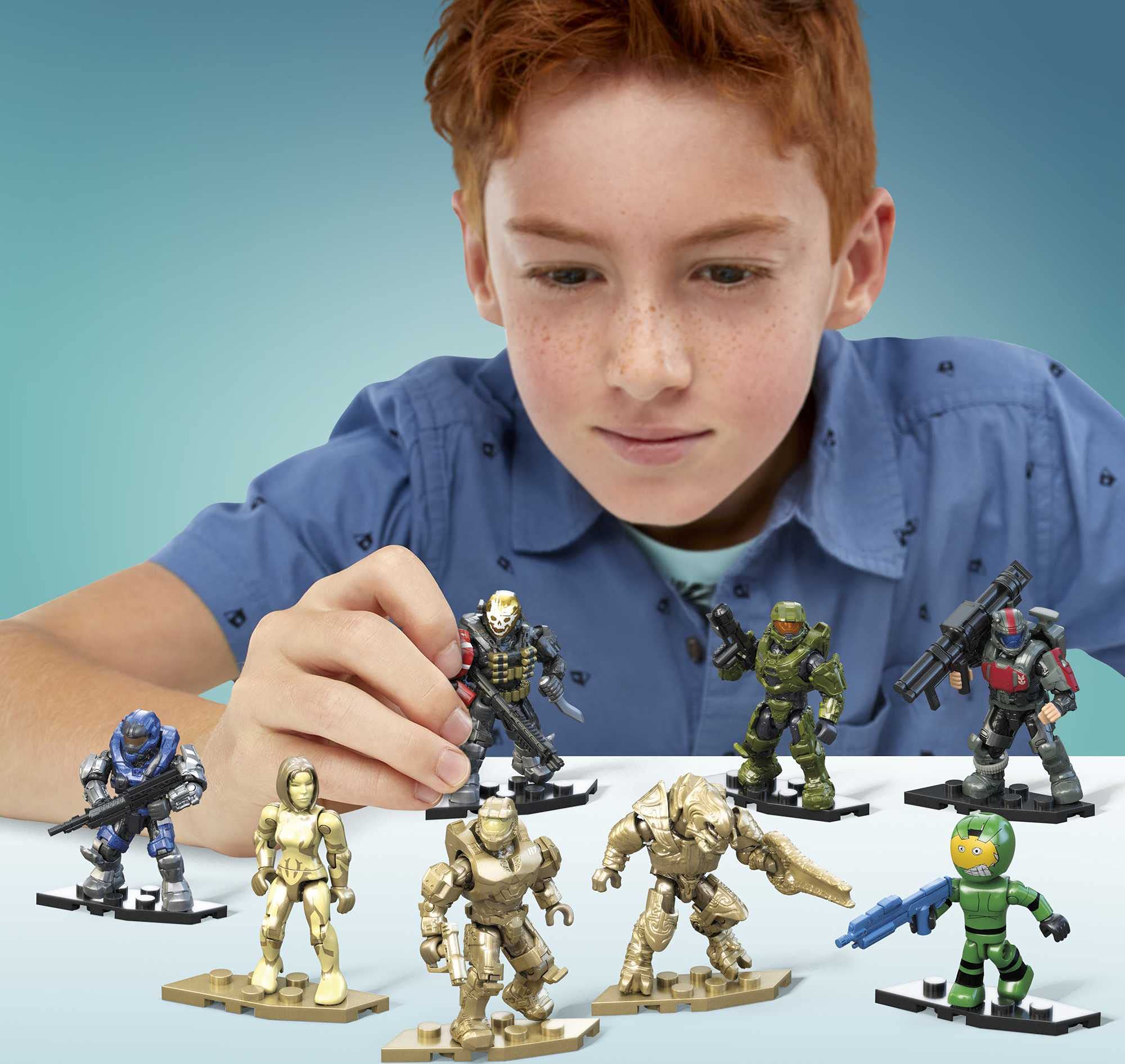 MEGA Halo Action Figure Building Toys Set, 20th Anniversary Character Collector Pack with 352 Pieces, 20 Poseable Articulation Figures, Kids or Adults (Amazon Exclusive)