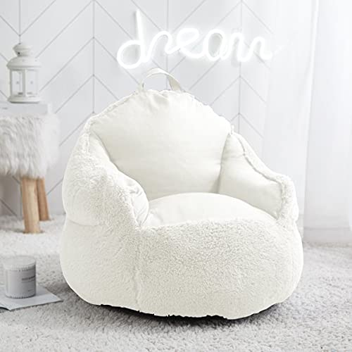 Heritage Kids Idea Nuova Bean Bag Faux Fur Chair, Ivory, Large