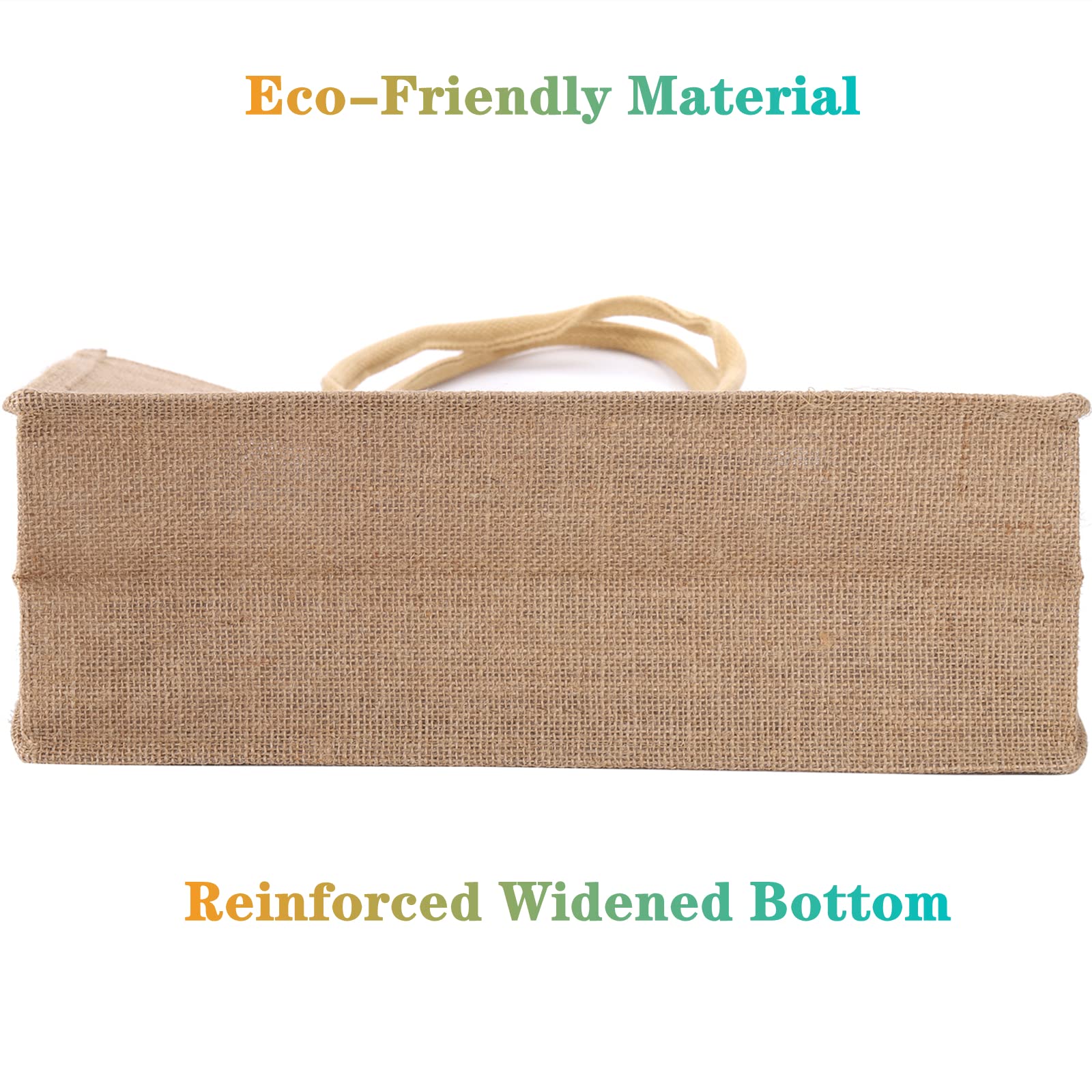 DEAYOU 6 Pack Jute Tote Bag, Burlap Gift Tote with Handle, Grocery Shopping Bag for DIY, Wedding,15.4''x12.2''x5.9''