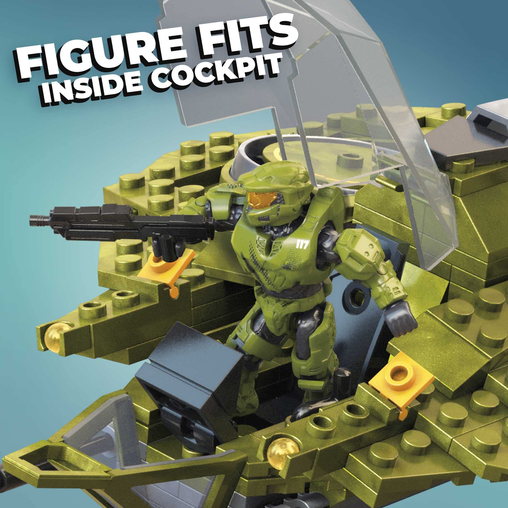 MEGA Halo Infinite Toy Building Set, UNSC Wasp Onslaught Aircraft with 406 Pieces, 4 Poseable Action Figures and Accessories, for Collectors