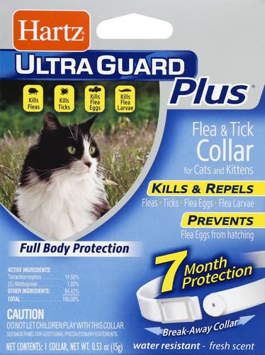 Hartz UltraGuard Plus Water Resistant 7 Month Protection Breakaway Flea & Tick Collar for Cats (3270094268)