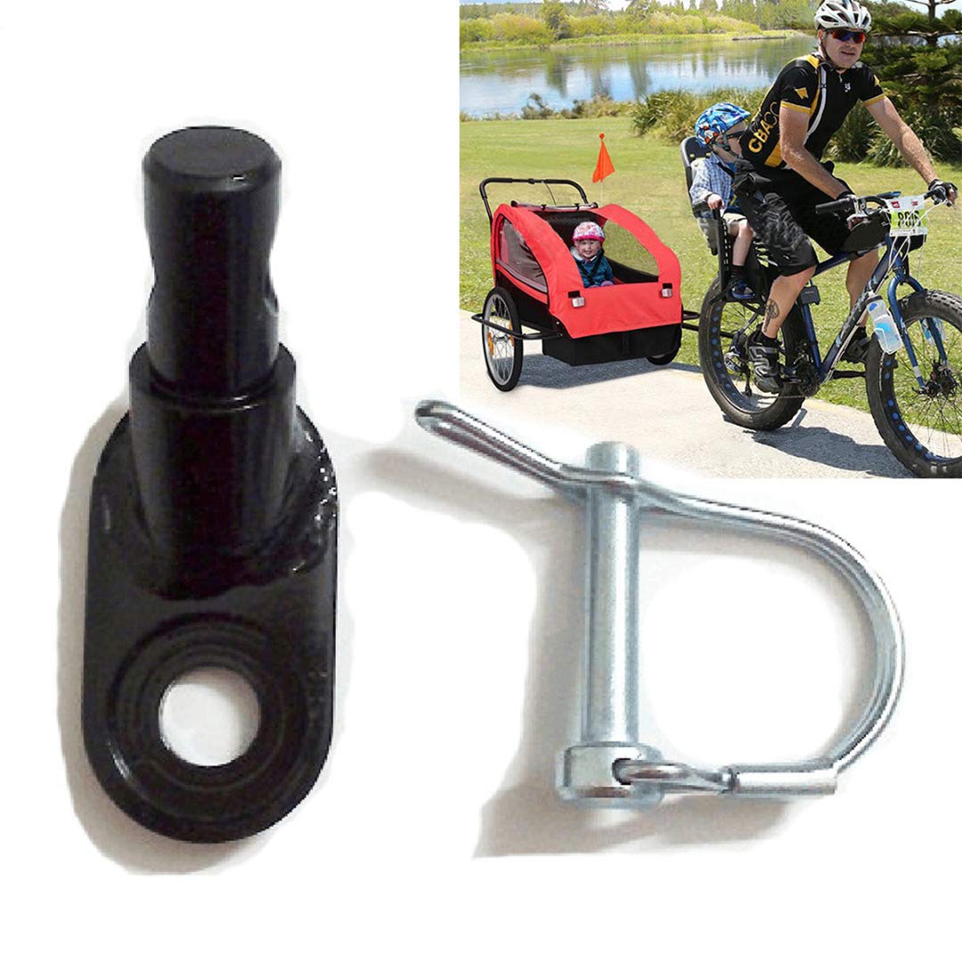 Bicycle Trailer Hitch Coupler Mount Attachment, MASO-AUTO Bike Rear Racks Axle Steel Adapter Replacement Cycling Accessory for Dog Kids Cargo