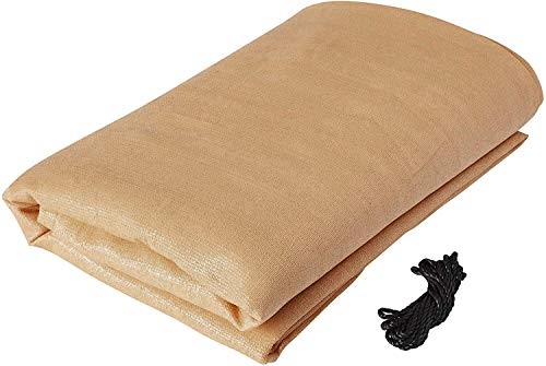 E.share Square 20ft X 20ft Sun Shade Sail Uv Top Canopy Patio Lawn Square Desert Sand UV Block for Outdoor Facility and Activities for Patio Backyard