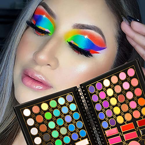 Makeup Palette for Teens, DE’LANCI Pro Makeup Pallet Gift Set for Teen Girls and Women,Beginners, 78 All in One Make up Eyeshadow Kit,Full Makeup Starter Kit for Young Teens Beginners or Pros