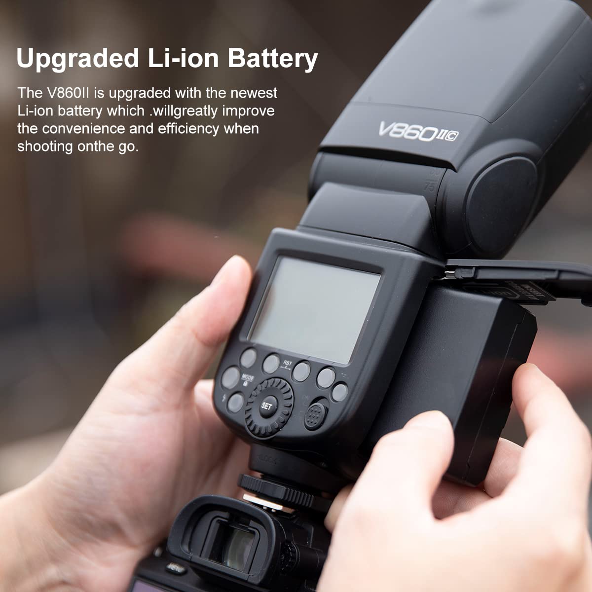 Godox V860II-N TTL Flash with Xpro N Wireless Flash Trigger for Nikon High-Speed-Sync Speedlite Light 2.4g Wireless X System 1/8000s Gn60 650 Full Power 2000aah Li-Ion Battery