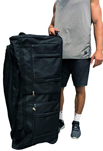 Gothamite 42-inch Rolling Duffle Bag with Wheels, Luggage Bag, Hockey Bag, XL Duffle Bag With Rollers, Heavy Duty Oversized Storage Bag