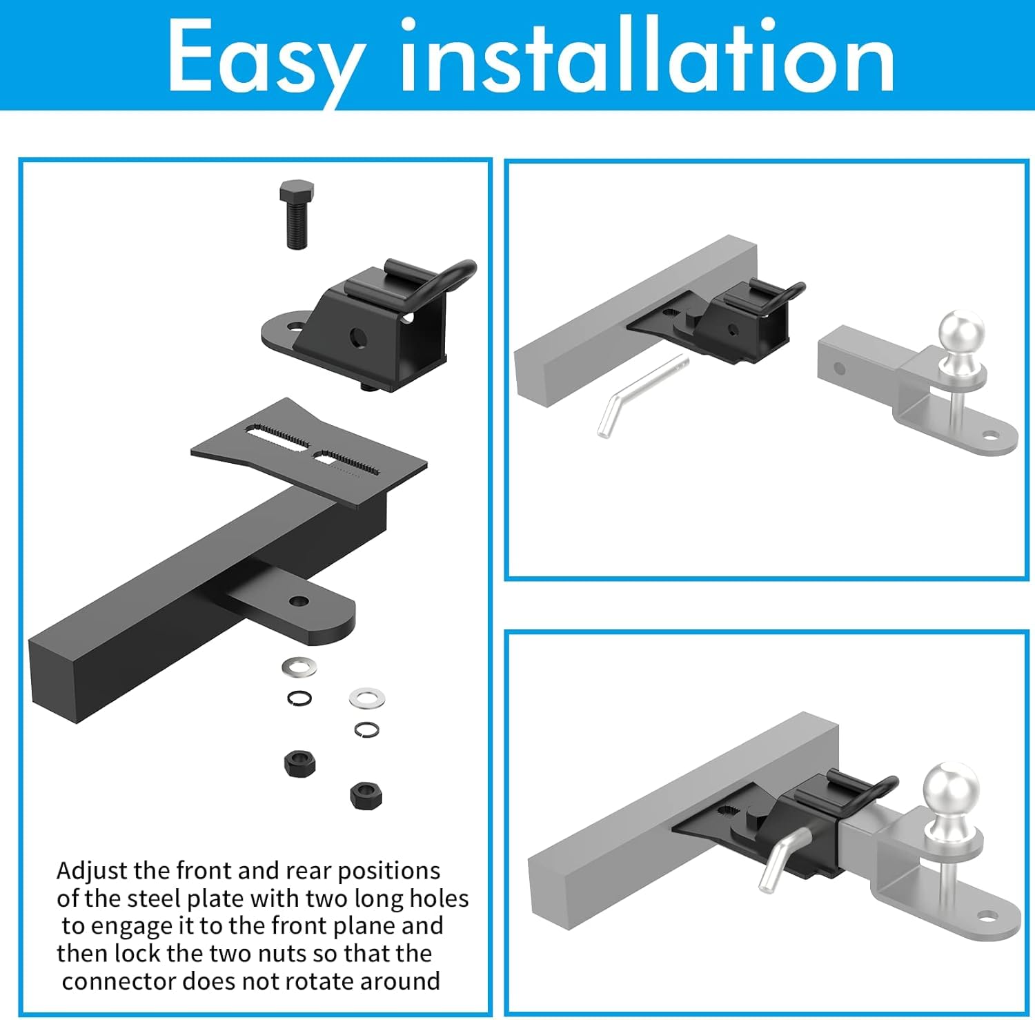 Bolt-On 2-Inch ATV, UTV Trailer Hitch Receiver Adapter,Trailer Hitch Receiver