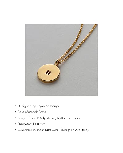 Bryan Anthonys Go With The Waves 14k Gold Necklace for Women, Pendant, Adjustable Length
