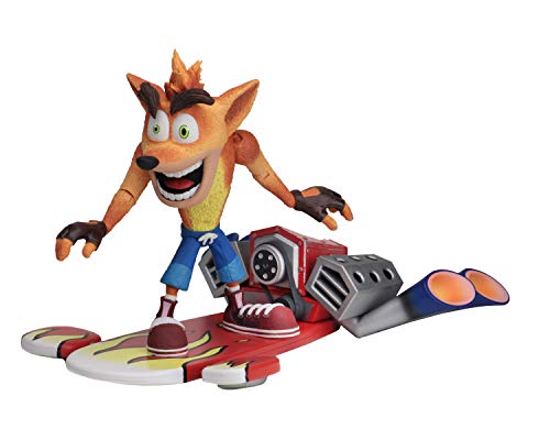 NECA Crash Bandicoot - 7” Scale Action Figure - Deluxe Crash with Jet Board