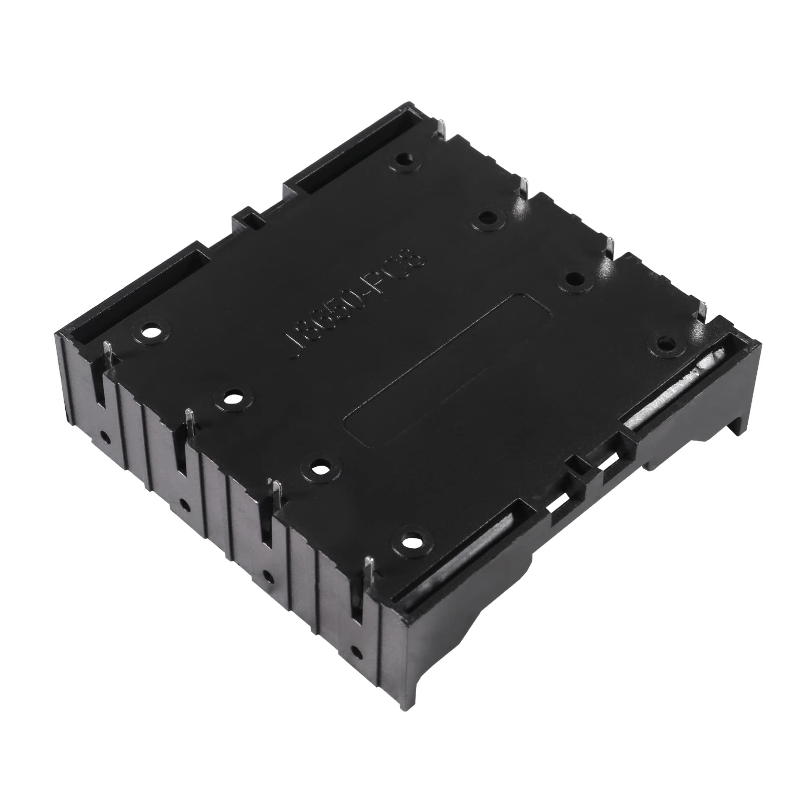 Coliao 6pcs 18650 Battery Case Holder 4 Slots X 3.7V 18650 Battery Storage Box, in Parallel Black Plastic Batteries Clip Box with Pin for DIY Parallel or Series Circuit PCB Projects