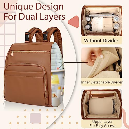 Omanmoli Diaper Bag Backpack Leather Diaper Bag Backpack Baby Bag Diaper Bag Organizer